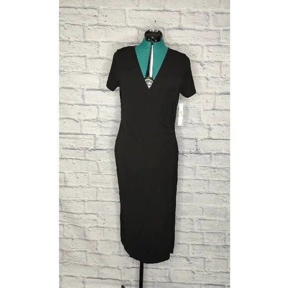 Kate Hill | Dresses | Kate Hill Womens Bodycon Dress Black Midi Slit ...